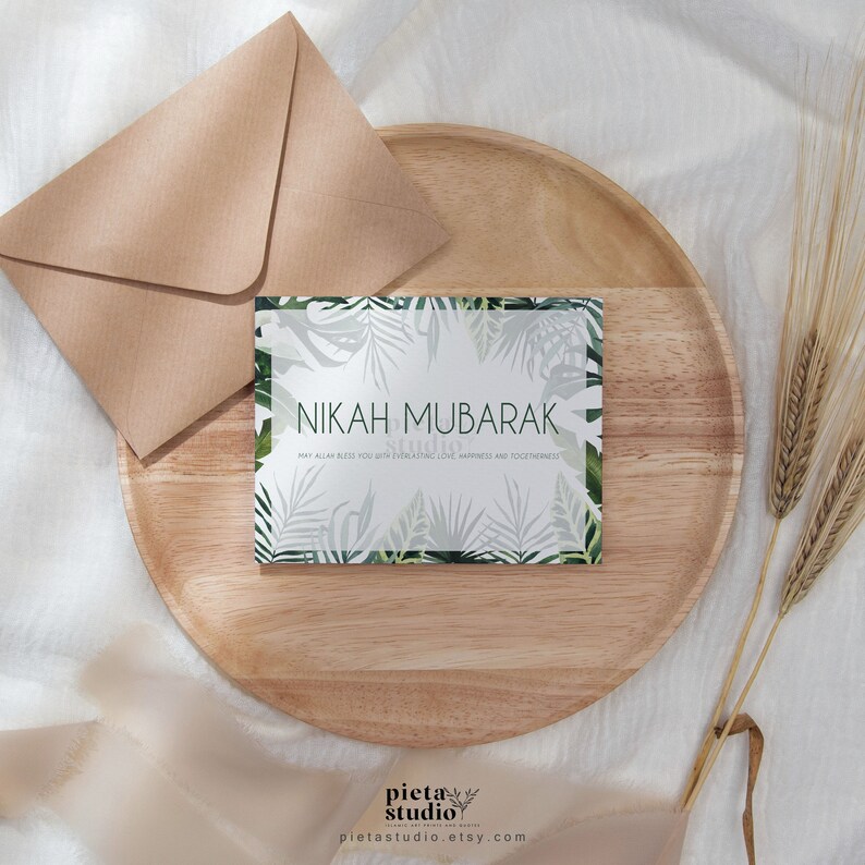 Nikah Mubarak Card, Nikkah Digital Download, Muslim Wedding, Walima ...