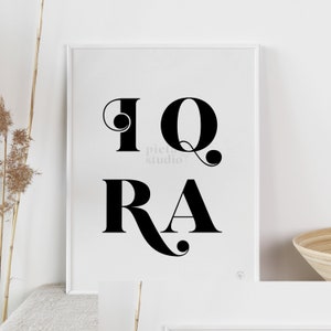 Iqra Calligraphy Quote Wall Art, Islamic Wall Art Modern Minimalist ...
