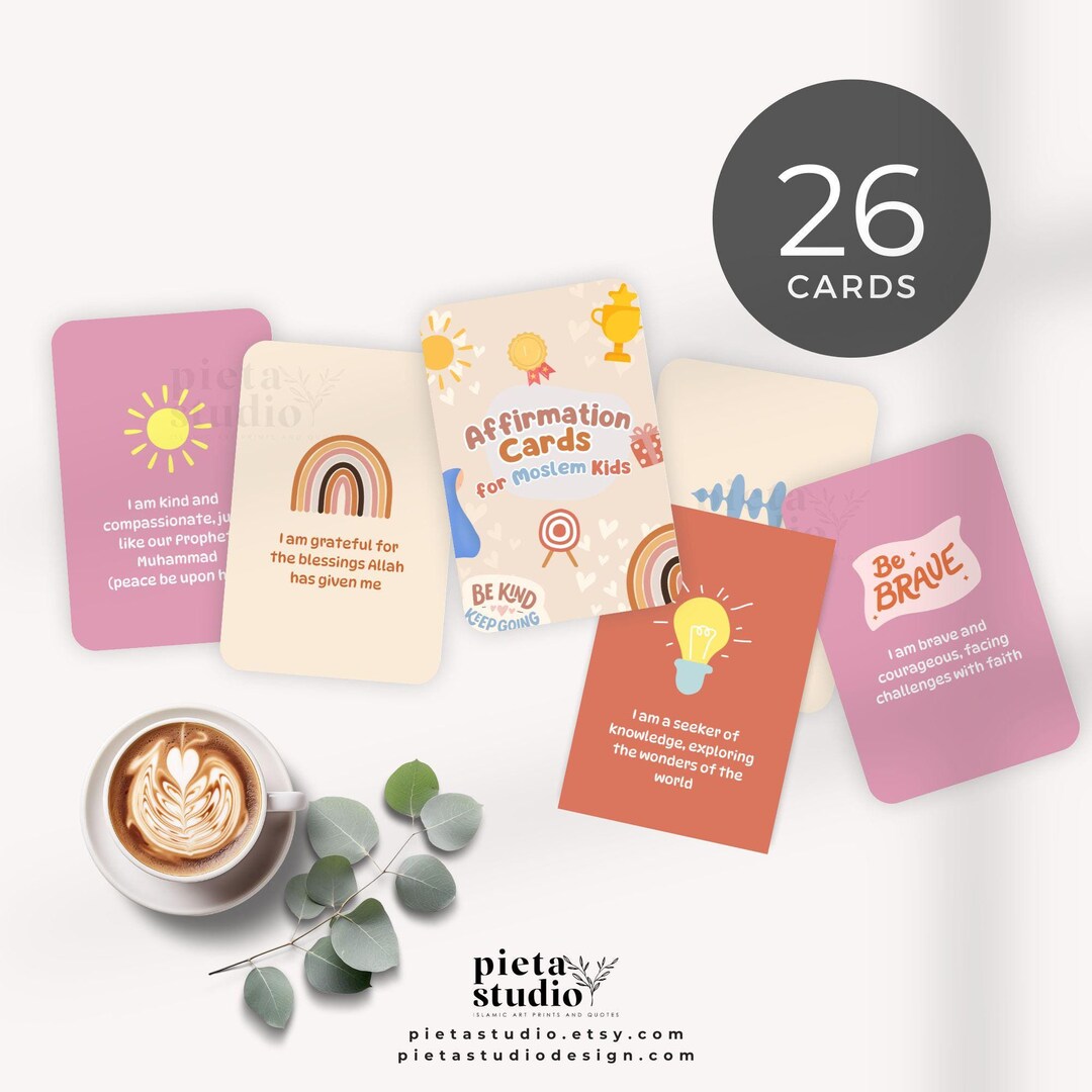Islamic Affirmation Cards, Positive Affirmations for Kids, Islamic ...