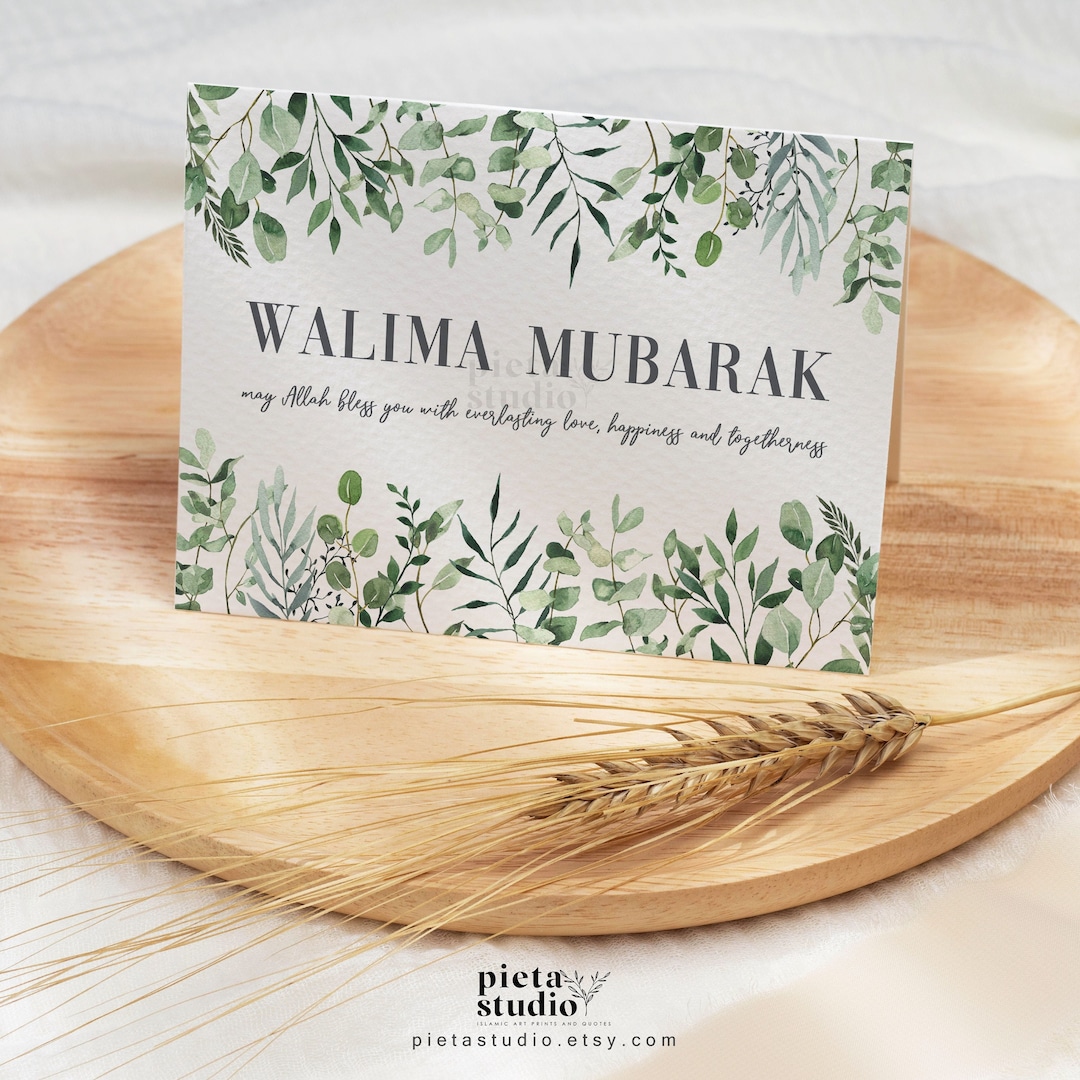 Walima Card With Envelope, Islamic Wedding Gift for Couple, Nikah ...