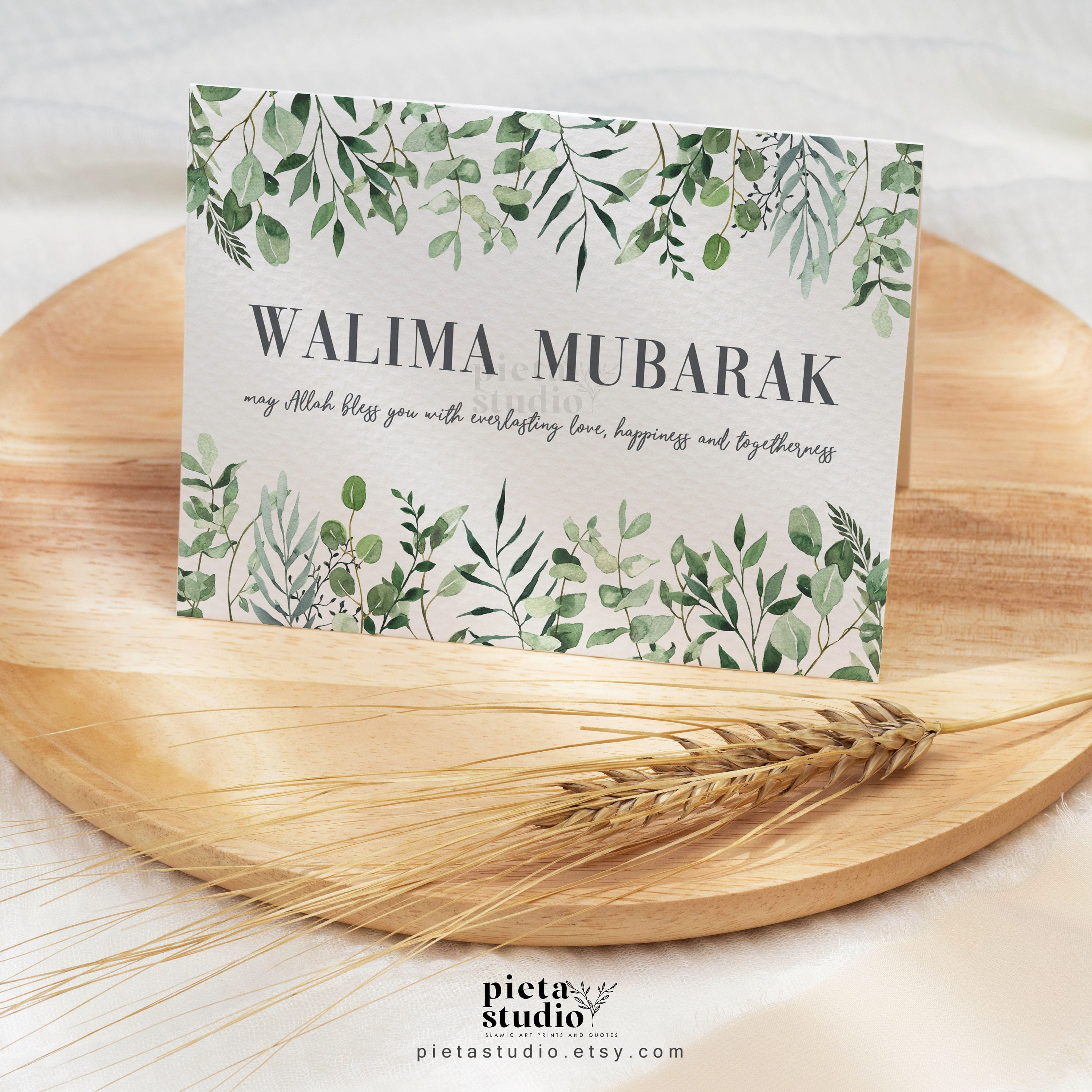 Walima Card With Envelope, Islamic Wedding Gift for Couple, Nikah ...