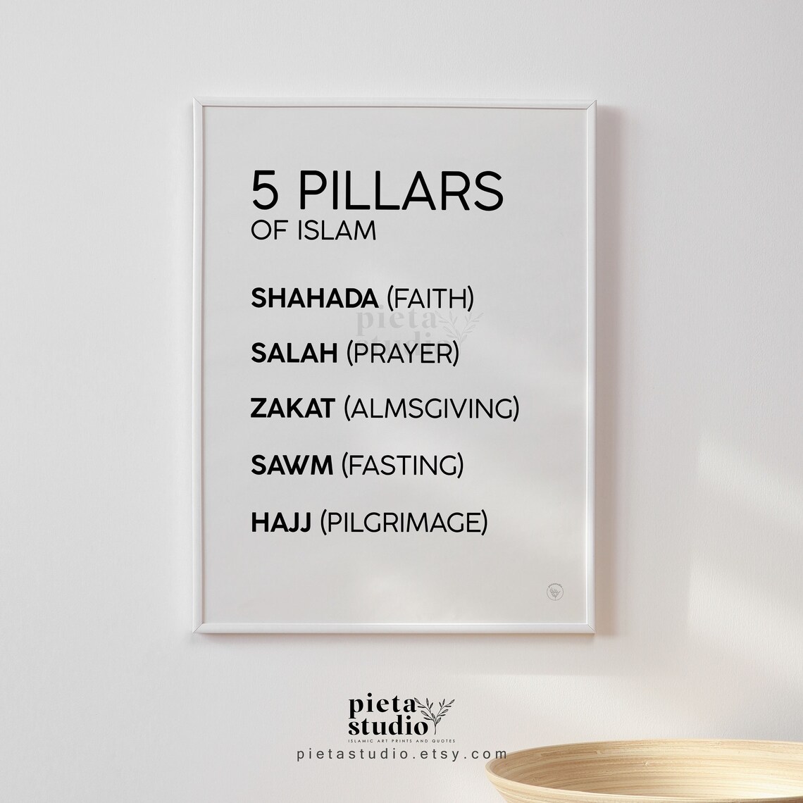 5 Pillars of Islam Wall Art Printable Islamic Reminders | Etsy