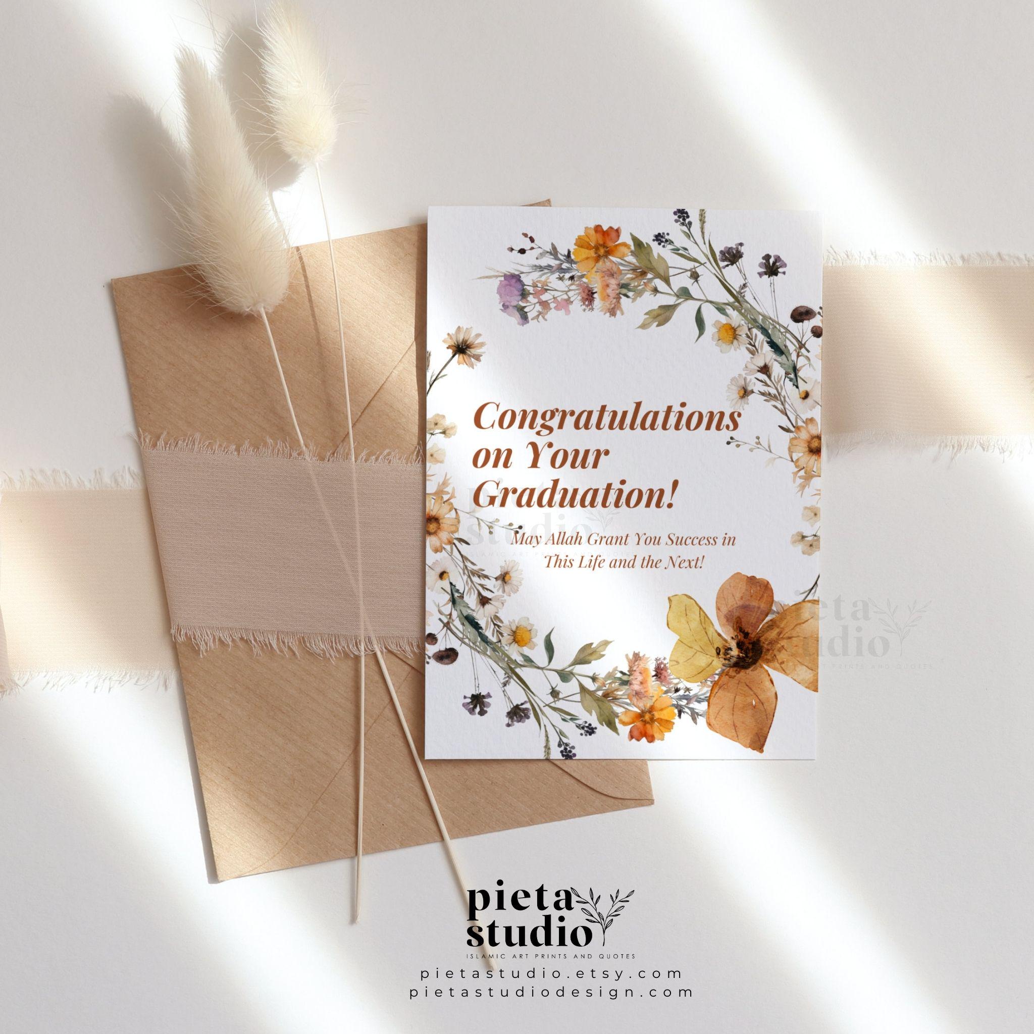 Islamic Graduation Card, Islamic Greeting Cards, Graduation Mubarak ...
