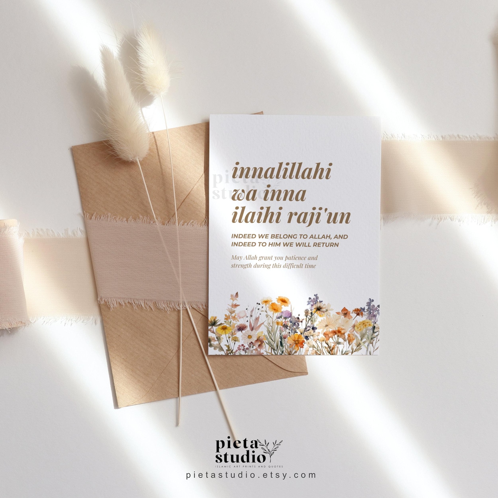 Islam Sympathy Card, Muslim Sympathy Card Loss of Mother, Mourning Card ...