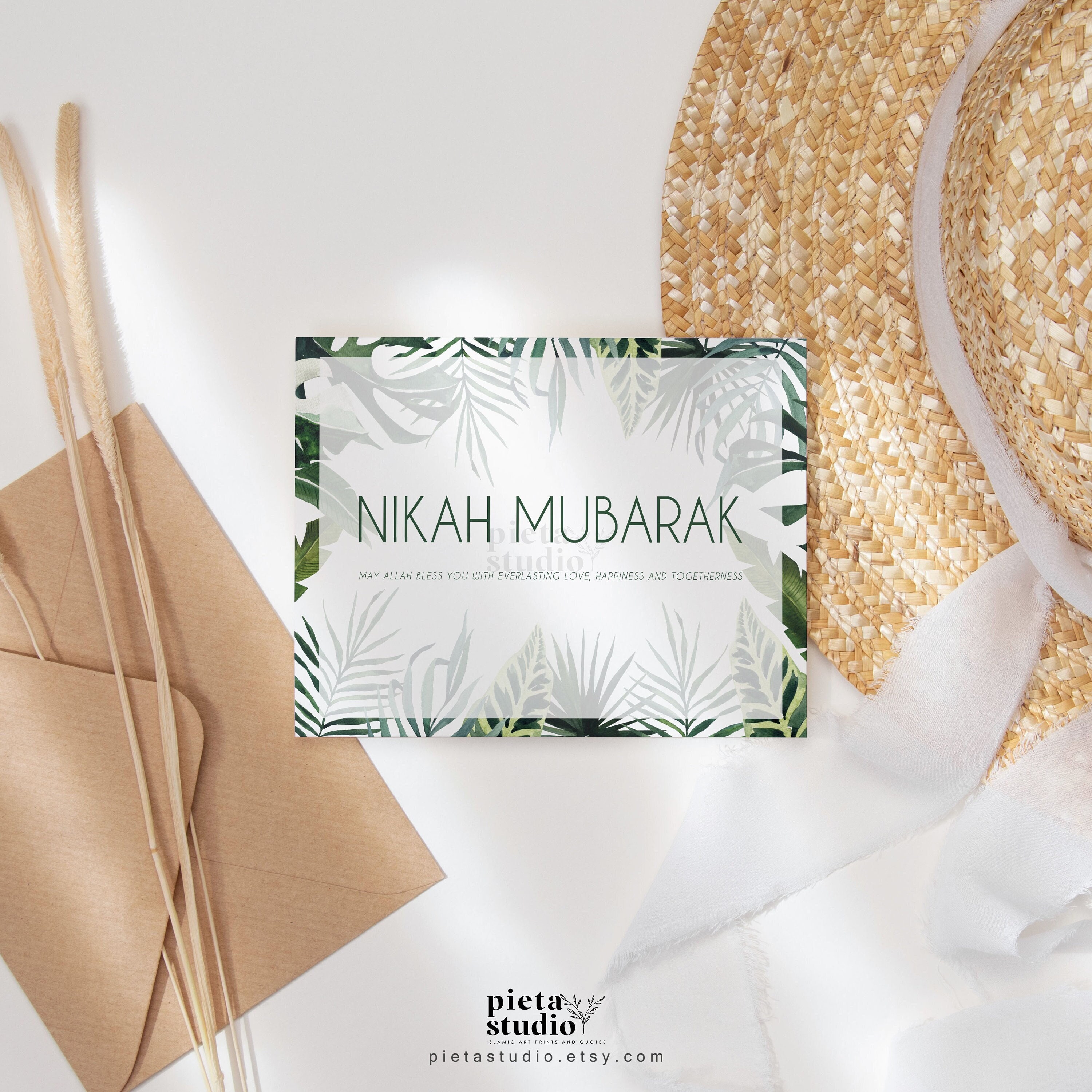 Nikah Mubarak Card, Nikkah Digital Download, Muslim Wedding, Walima ...
