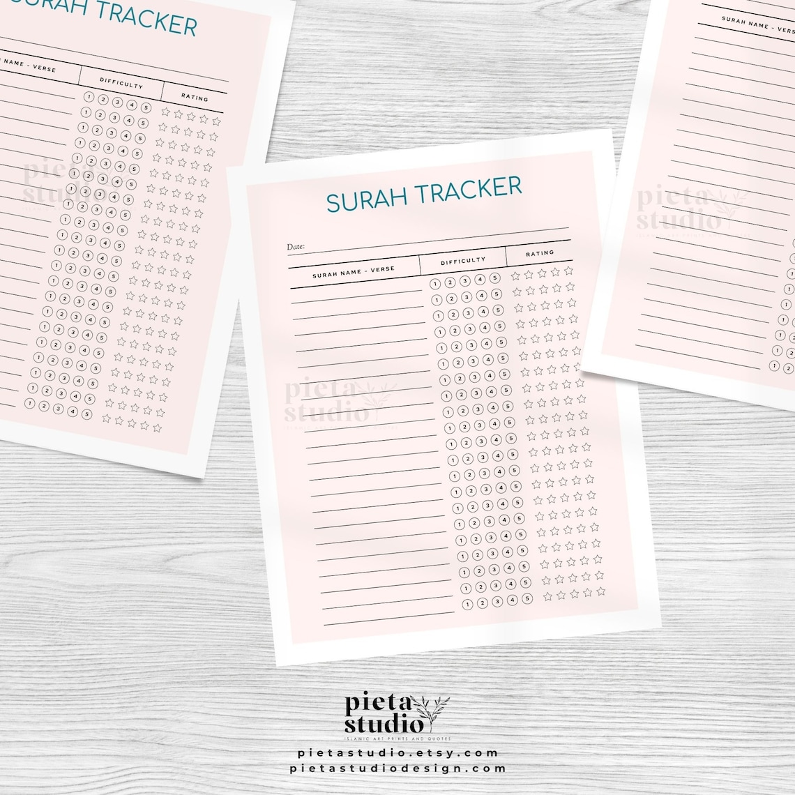 Surah Checklist, Surah Tracker Printable, Muslim Prayer Chart, Islamic ...