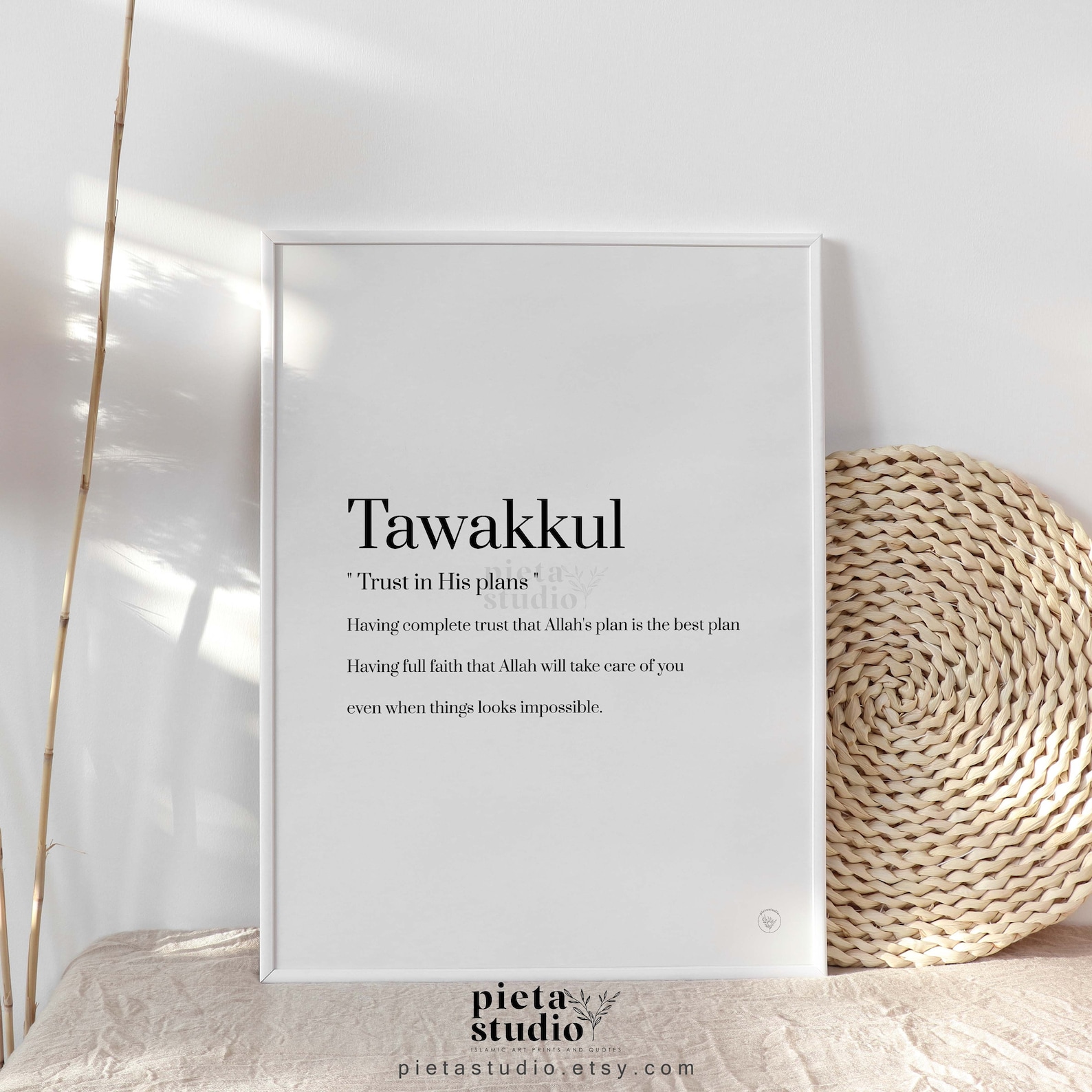 Tawakkul With Meaning Quotes Wall Art Printable Tawakkal | Etsy