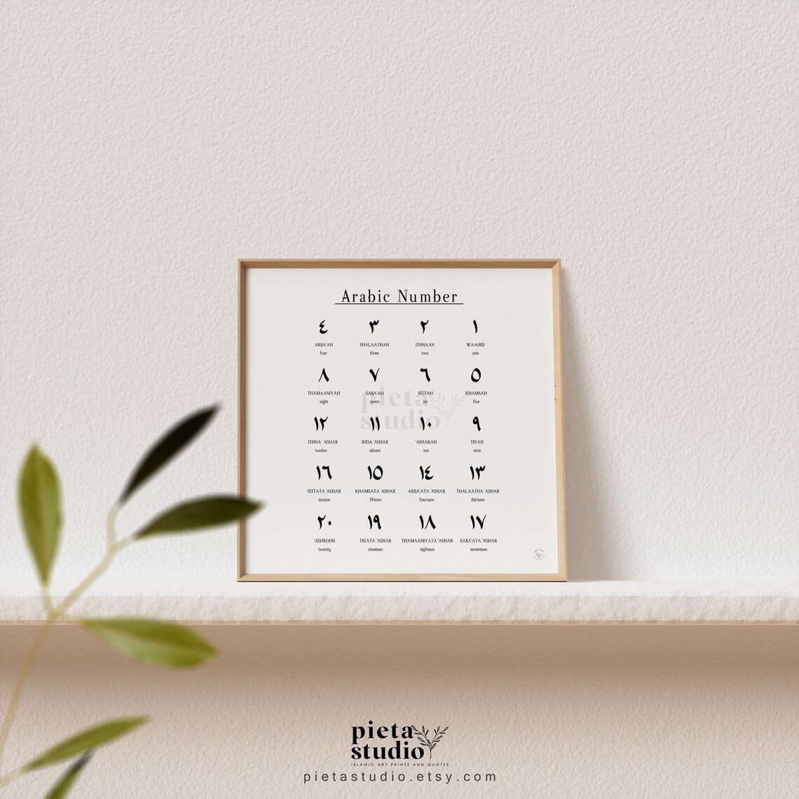 Arabic Numbers Poster Digital Download Homeschool Decor | Etsy