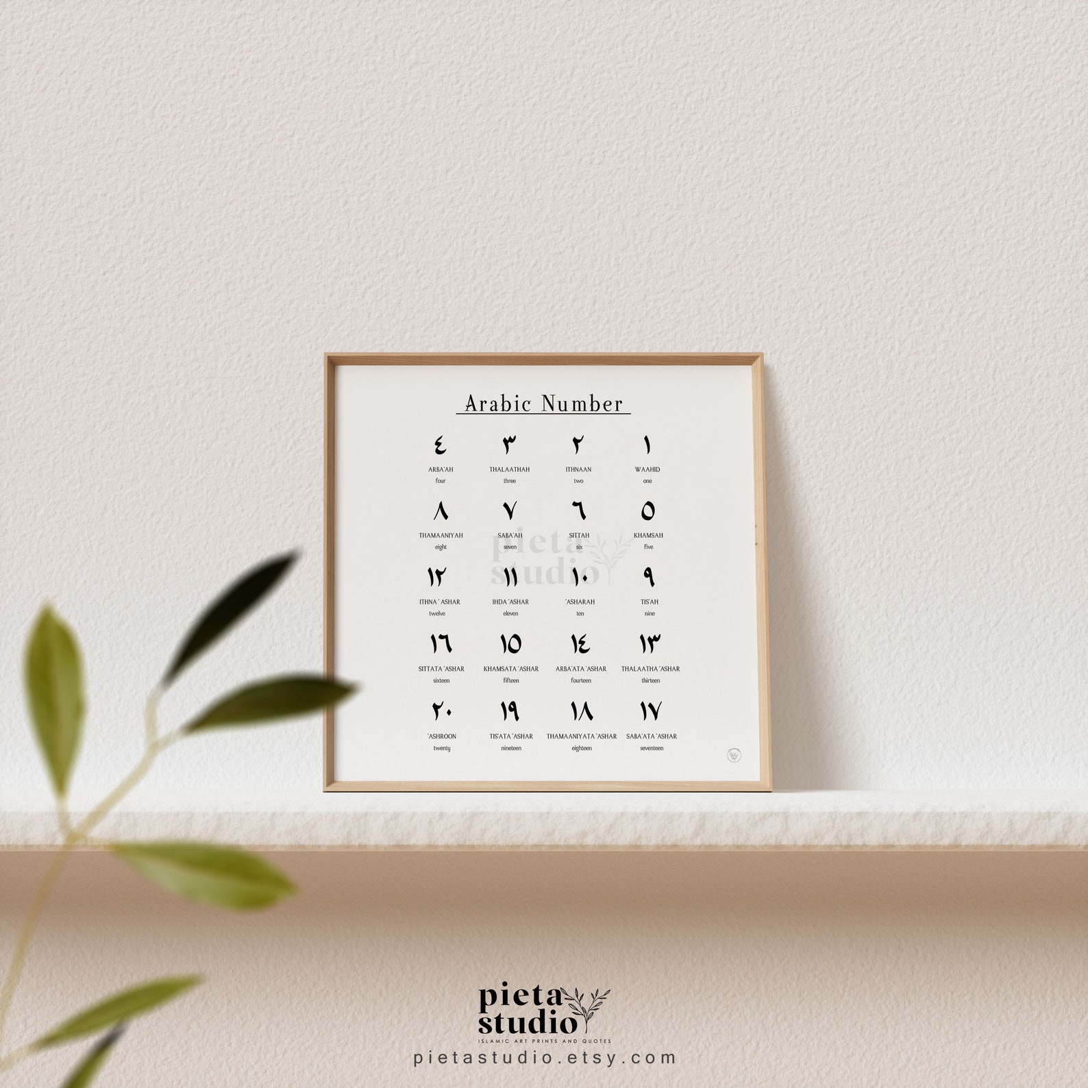 Arabic Numbers Poster Digital Download Homeschool Decor | Etsy