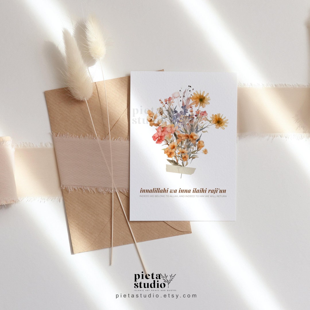 Islam Sympathy Card, Islamic Greeting Cards Printable, Muslim Sympathy ...