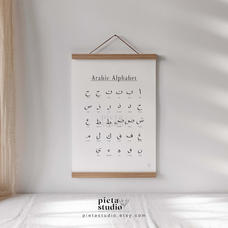 Arabic Alphabet Poster Digital Print Islamic Wall Art Kids | Etsy