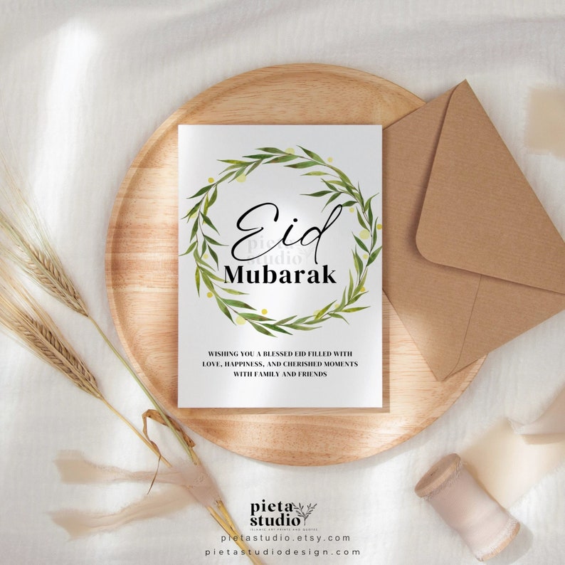 Eid Mubarak Cards Printable, Eid Cards Template, Islamic Greeting Cards ...