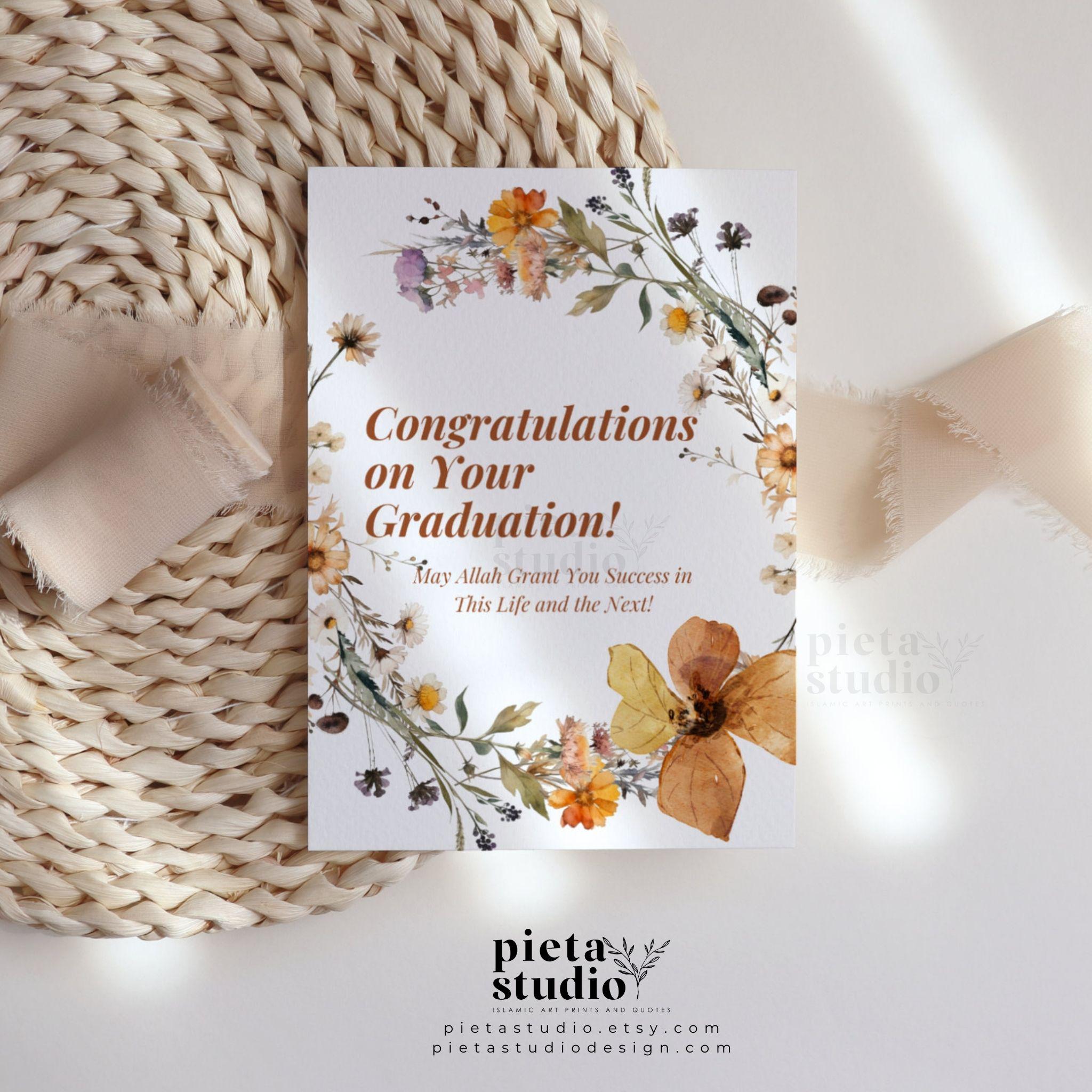 Islamic Graduation Card, Islamic Greeting Cards, Graduation Mubarak ...