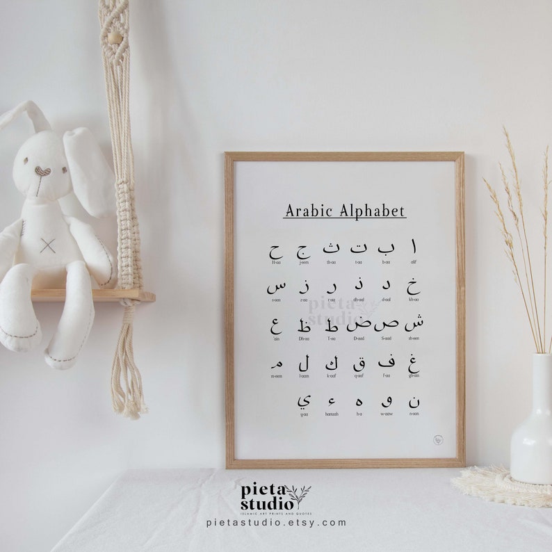 Arabic Alphabet Poster Digital Print Islamic Wall Art Kids | Etsy