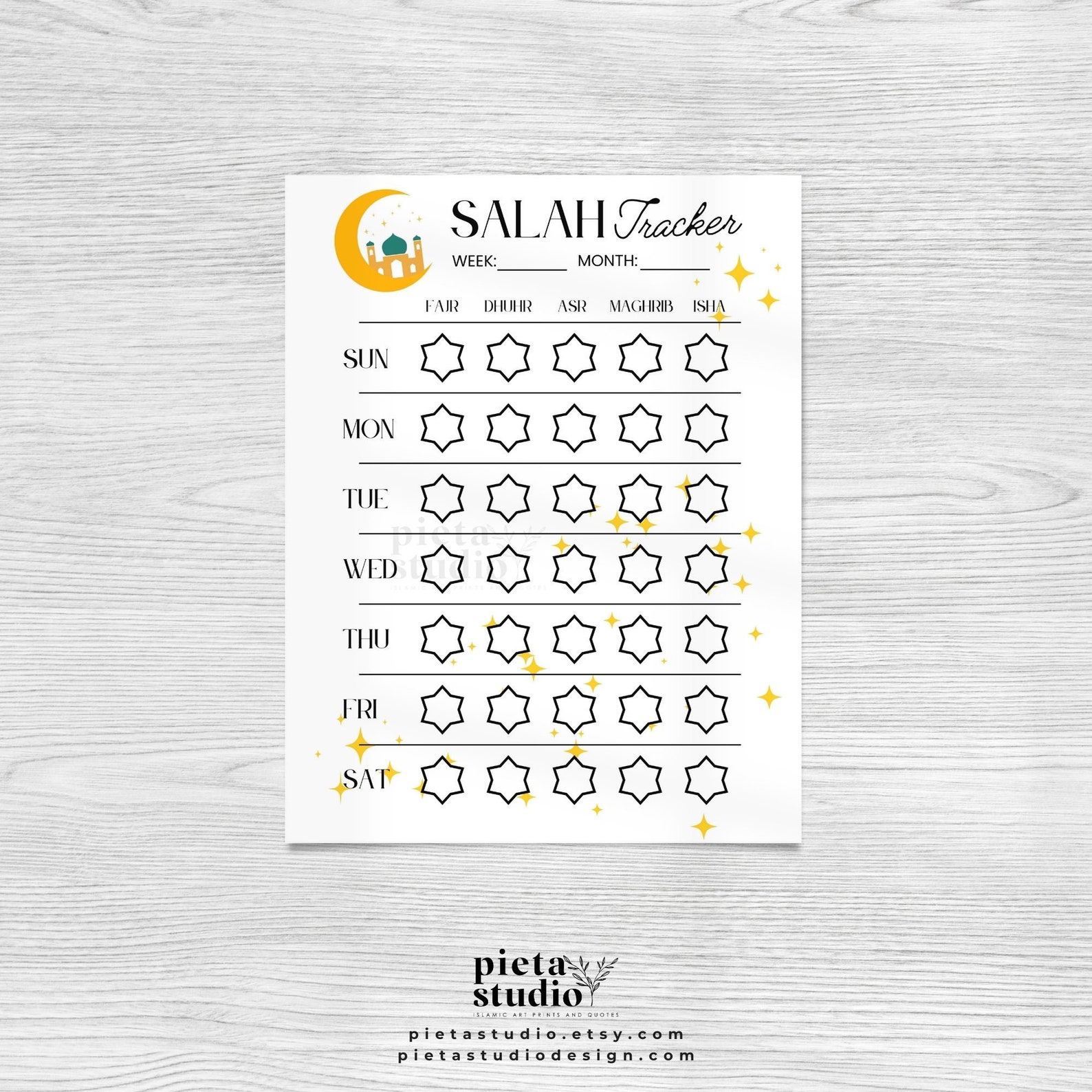 Salah Tracker for Kids, Muslim Prayer Chart, Islamic Gifts for Kids ...