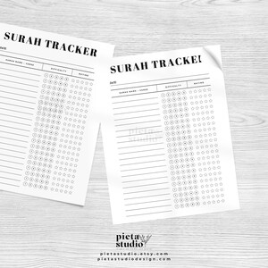 Surah Tracker Printable, Surah Checklist, Muslim Prayer Chart, Islamic ...