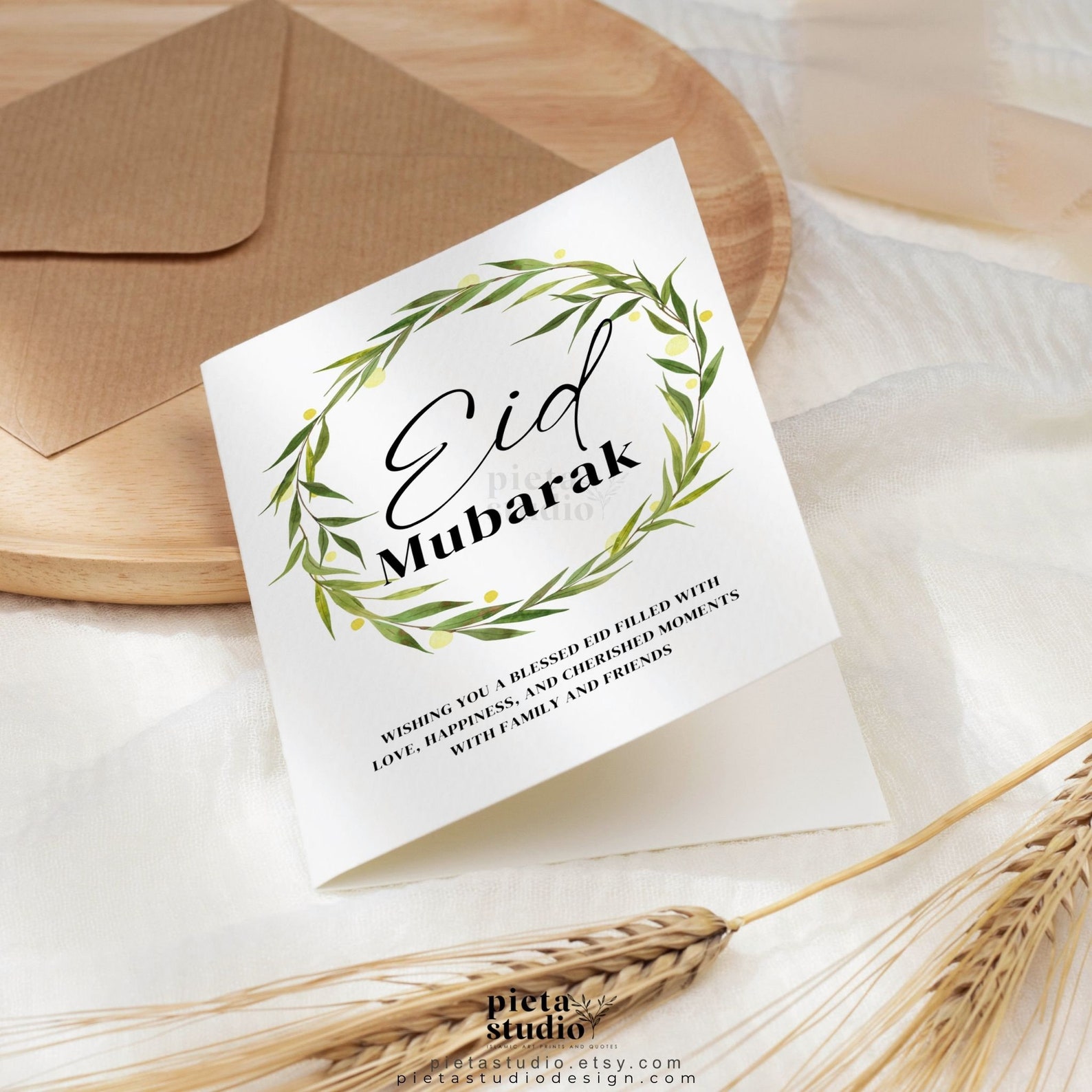 Eid Mubarak Cards Printable, Eid Cards Template, Islamic Greeting Cards ...