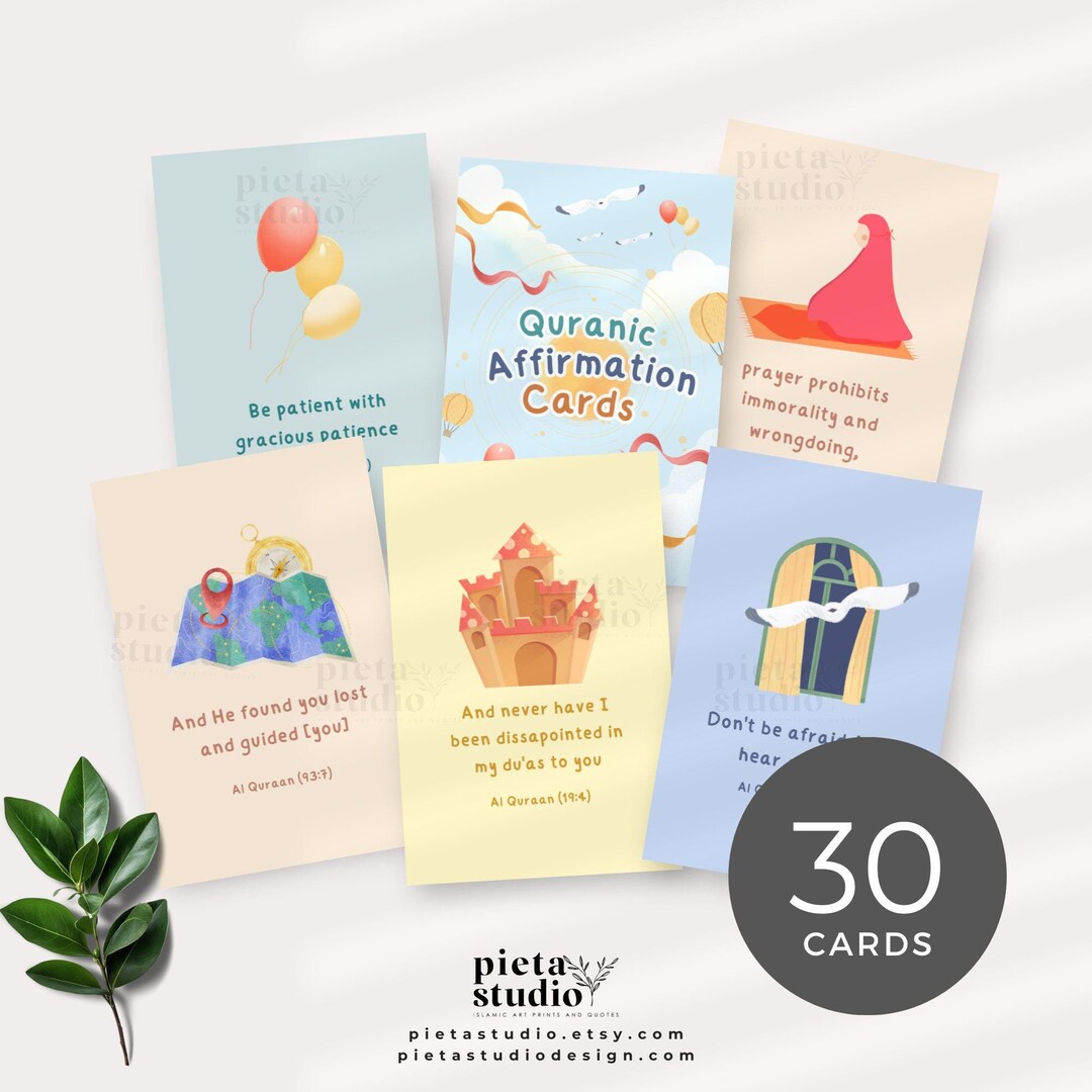 Flash Cards Quran, Islamic Affirmation Cards, Positive Affirmations ...