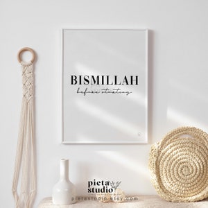 Bismillah Before Starting Quotes Printable, Bismillah Wall Art, Islamic ...