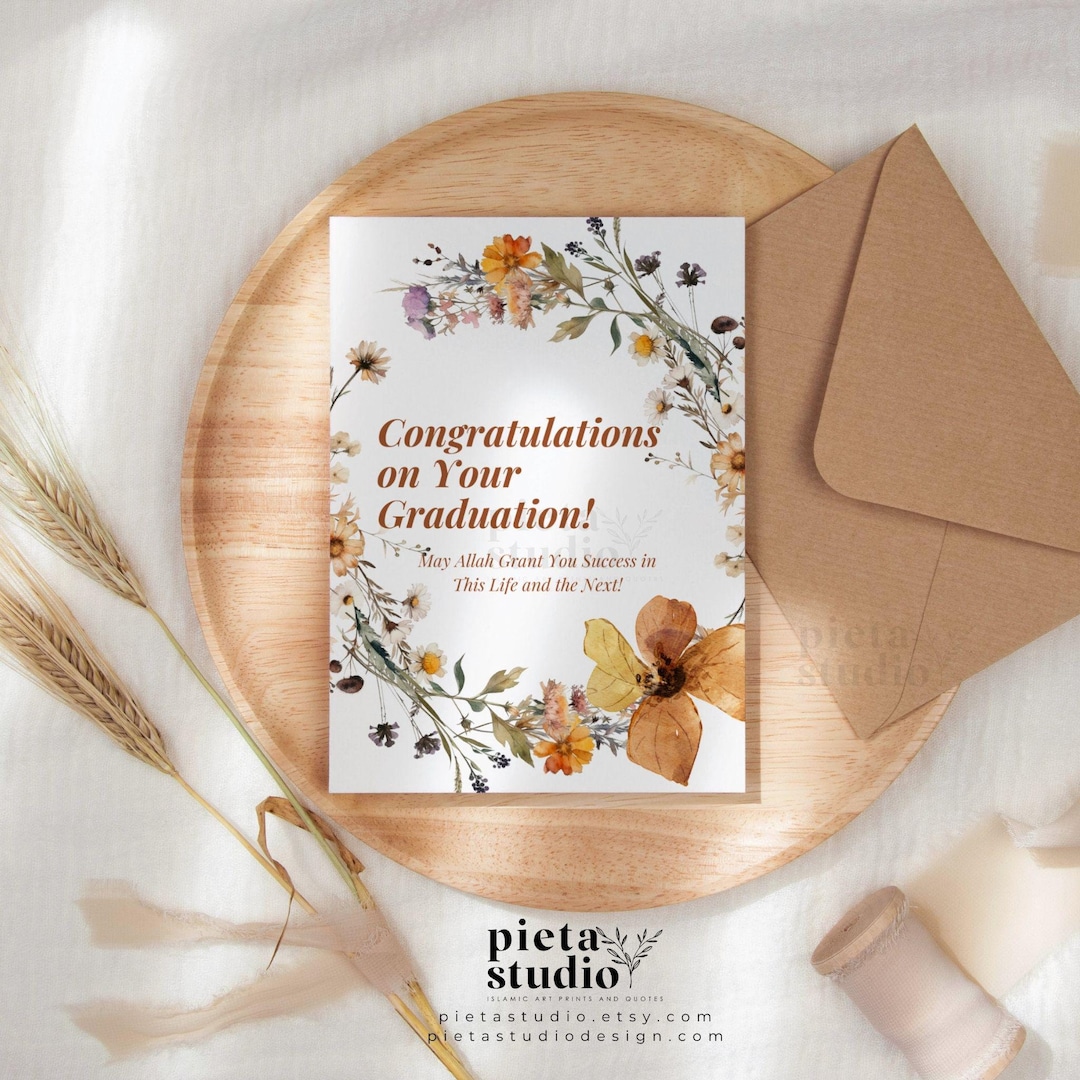 Islamic Graduation Card, Islamic Greeting Cards, Graduation Mubarak ...