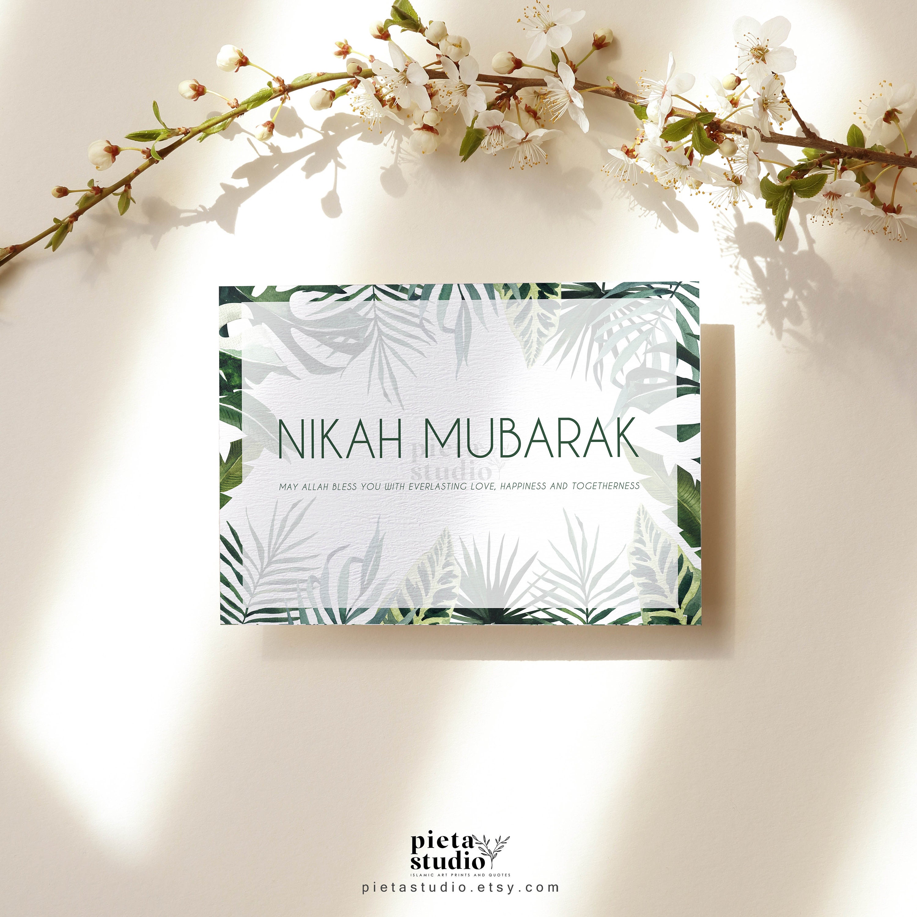 Nikah Mubarak Card, Nikkah Digital Download, Muslim Wedding, Walima ...
