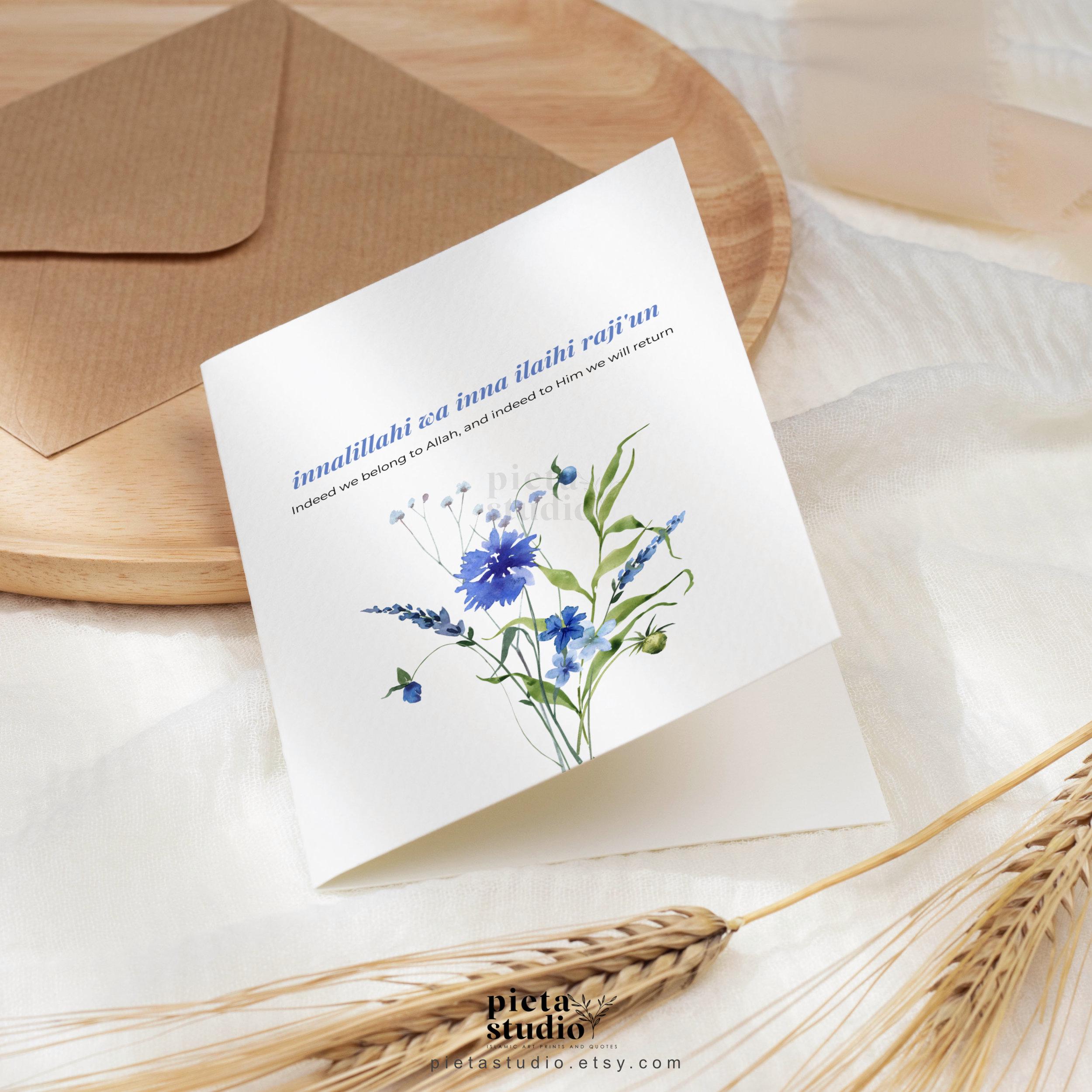 Islam Sympathy Card, Islamic Greeting Cards, Muslim Sympathy Card Loss ...