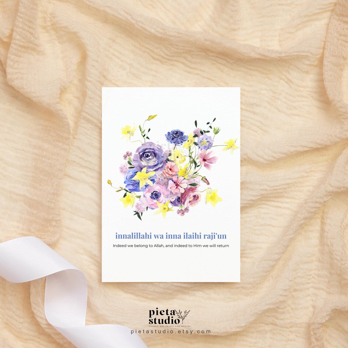 Islam Sympathy Card, Islamic Greeting Cards, Muslim Sympathy Card Loss ...
