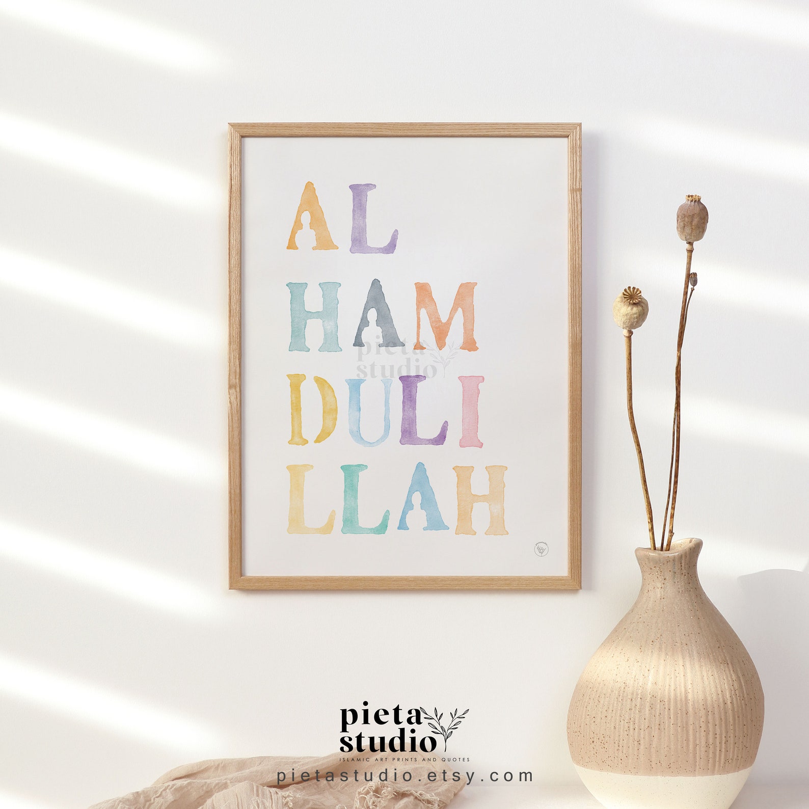 Alhamdulillah Printable Islamic Wall Art for Babies, Muslim Nursery ...