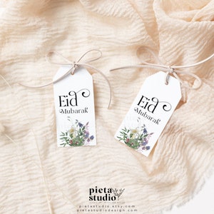 Eid Mubarak Gift Tag, Eid Gift Tag Printable, Wildflower Bouquet ...