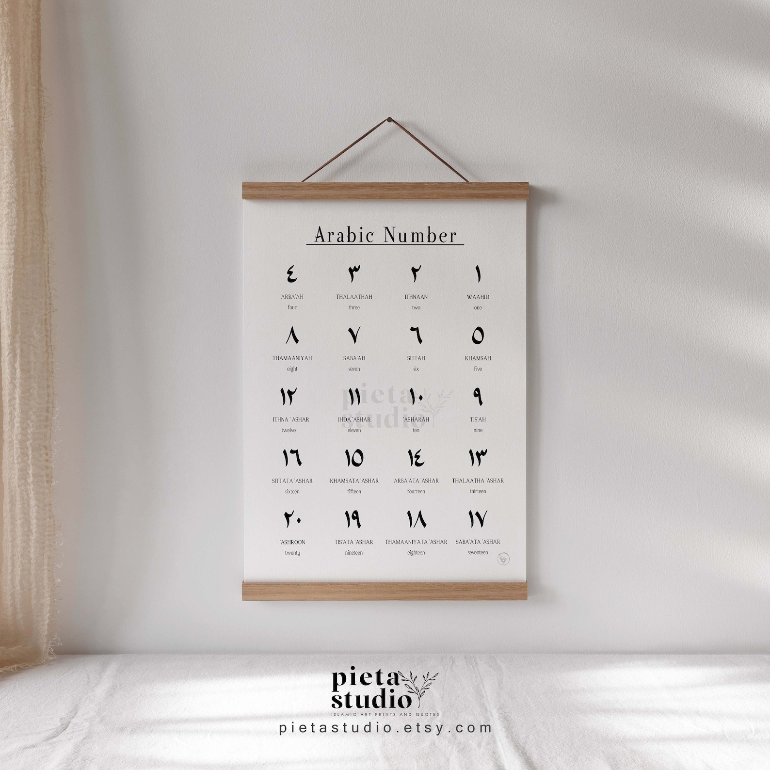 Arabic Numbers Poster Digital Download Homeschool Decor - Etsy
