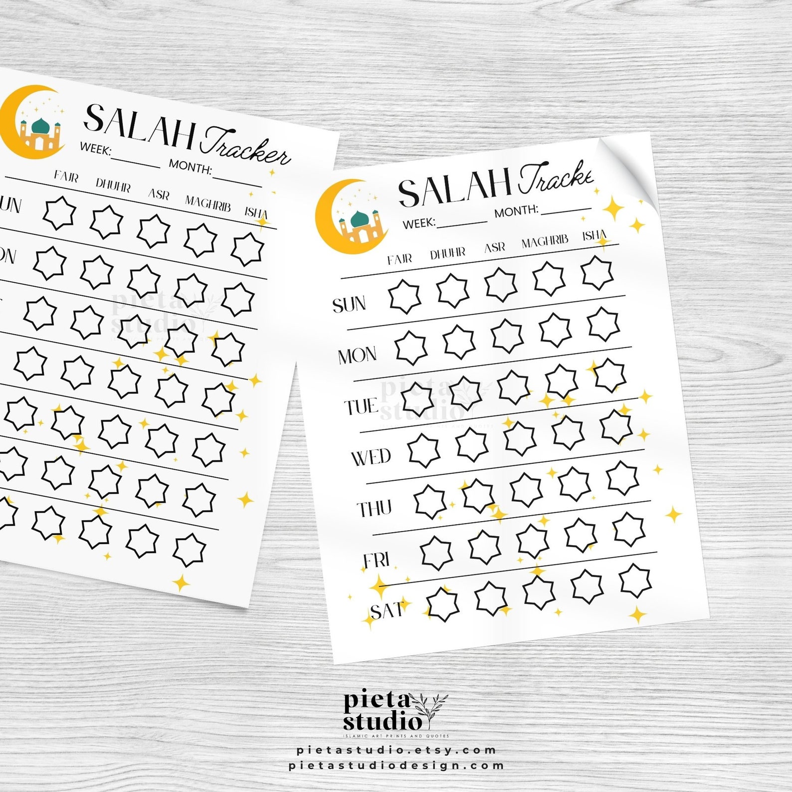 Salah Tracker for Kids, Muslim Prayer Chart, Islamic Gifts for Kids ...