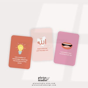 Islamic Affirmation Cards, Positive Affirmations for Kids, Islamic ...