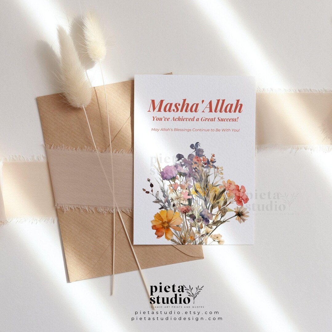 Islamic Graduation Card, Arabic Greeting Cards, Graduation Mubarak Card ...