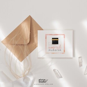 Umrah Mubarak Card With Envelope, Islamic Greeting Cards, Umra Gift ...