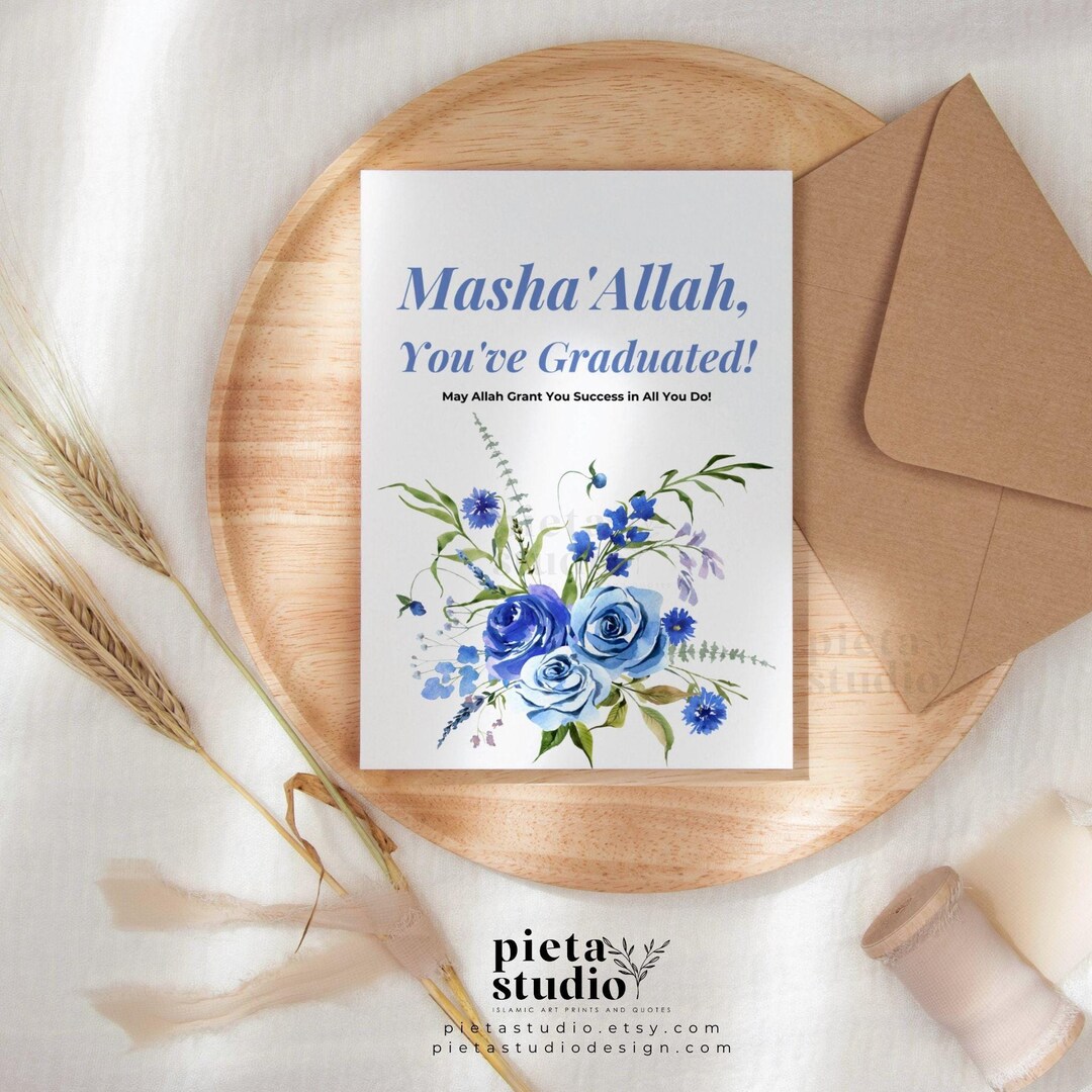 Islamic Graduation Card, Islamic Greeting Cards, Graduation Mubarak ...