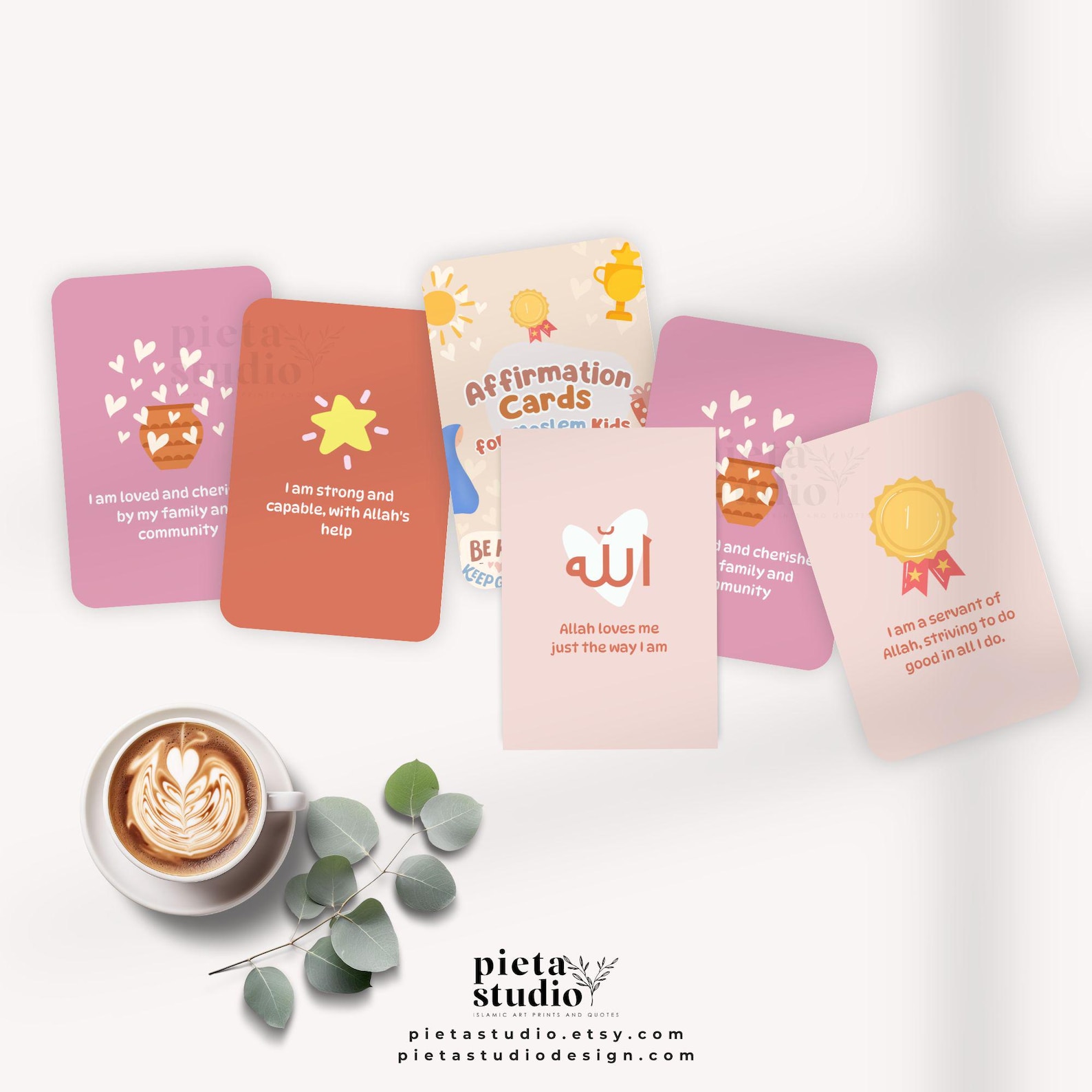 Islamic Affirmation Cards, Positive Affirmations for Kids, Islamic ...
