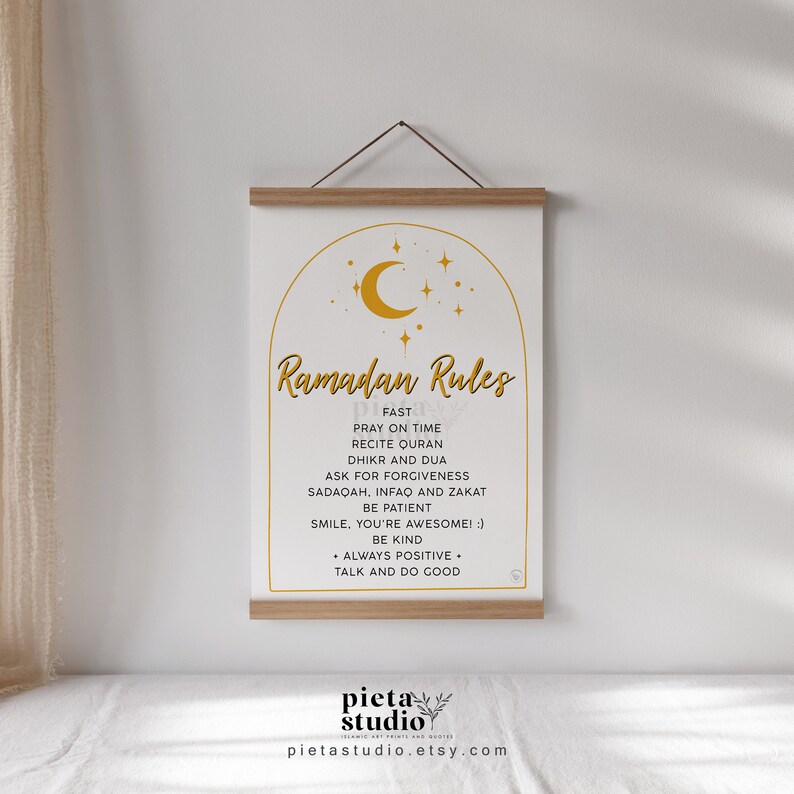 Ramadan Rules Poster Muslim Kids Activity Printable Islamic - Etsy