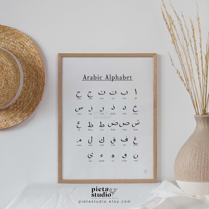 Arabic Alphabet Poster Digital Print Islamic Wall Art Kids | Etsy