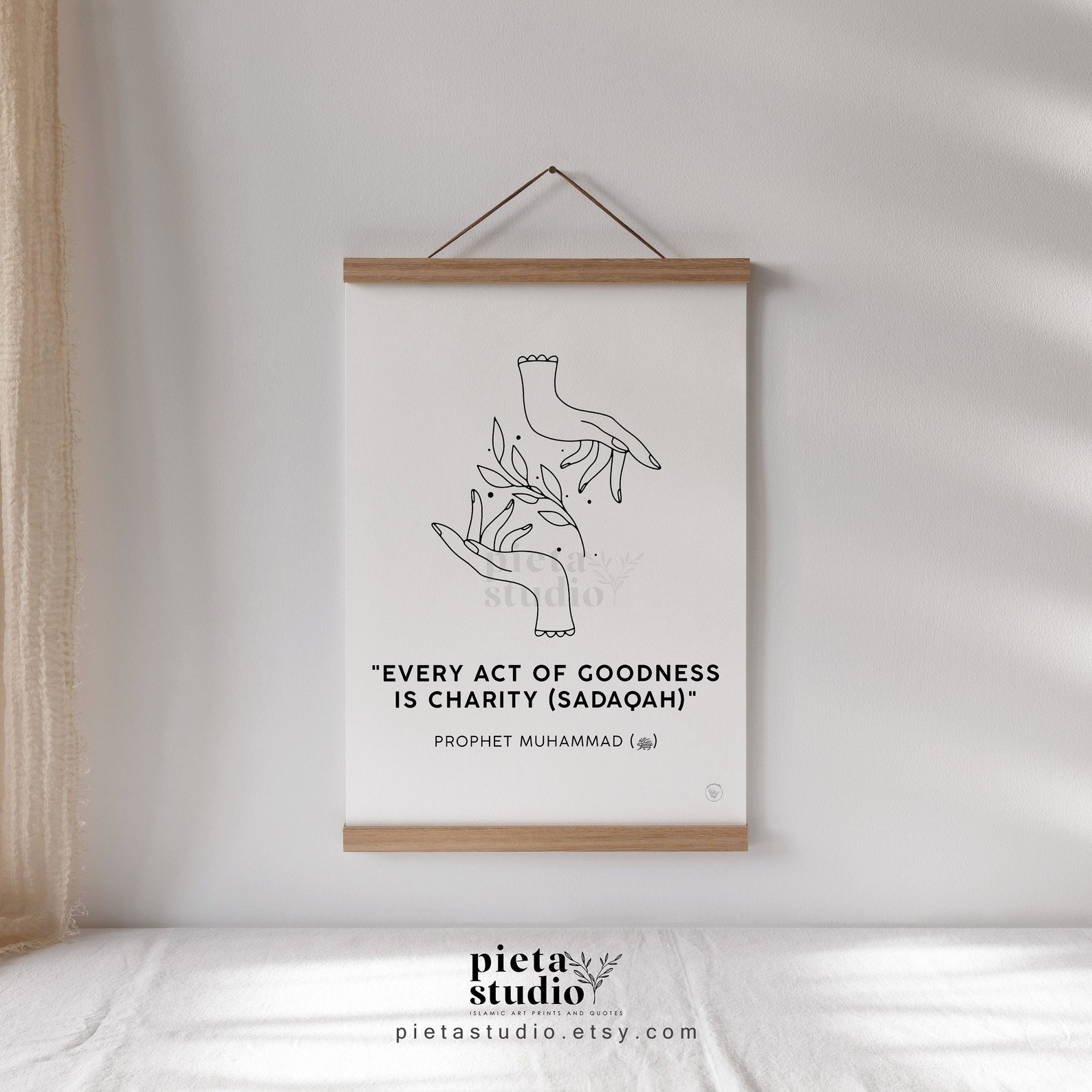 Hadith Wall Art, Sadaqah Charity Quote Printable, Islamic Reminders ...