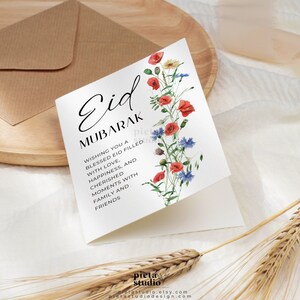 Eid Mubarak Cards Printable, Eid Al Fitr Gift, Happy Eid Card Template ...