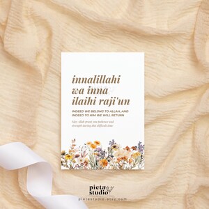 Islam Sympathy Card, Muslim Sympathy Card Loss of Mother, Mourning Card ...