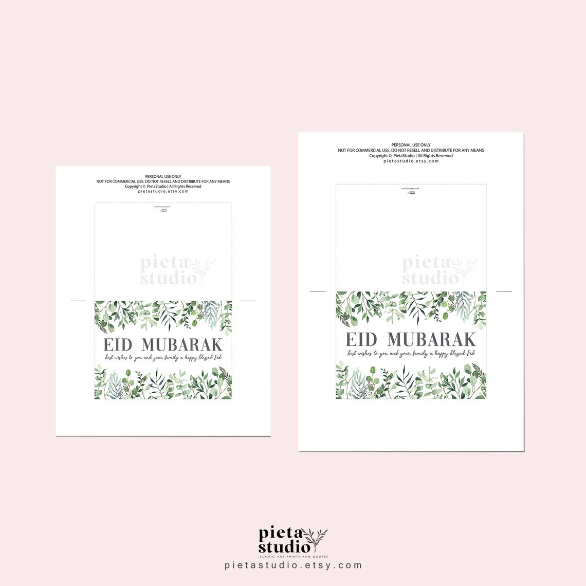 Eid Mubarak Botanical Card Digital Prints, Islamic Greeting Card ...