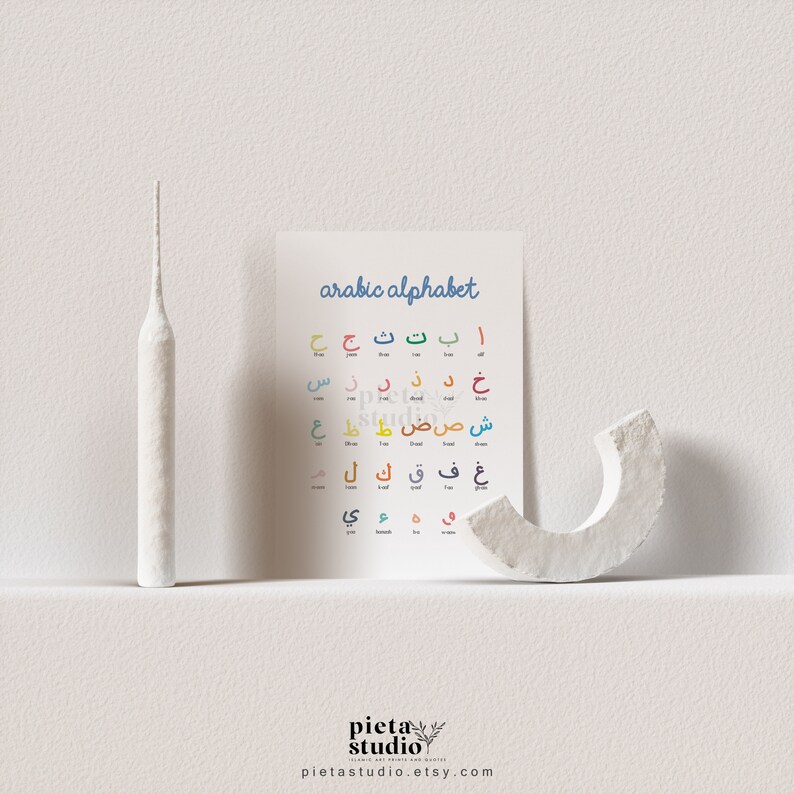 Colorful Arabic Alphabet Poster Digital Print Islamic Wall | Etsy