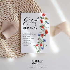 Eid Mubarak Cards Printable, Eid Al Fitr Gift, Happy Eid Card Template ...