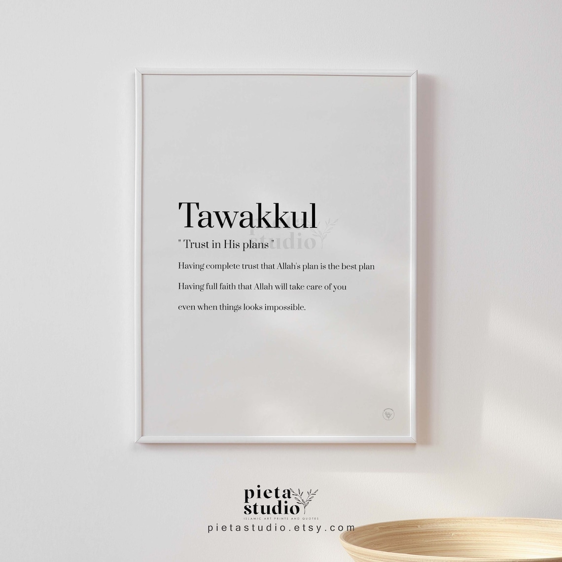 Tawakkul With Meaning Quotes Wall Art Printable Tawakkal | Etsy