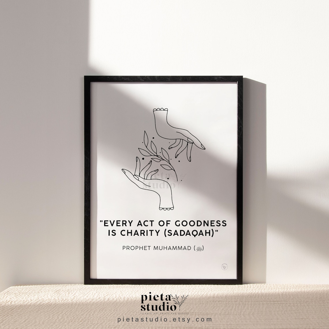 Hadith Wall Art, Sadaqah Charity Quote Printable, Islamic Reminders ...