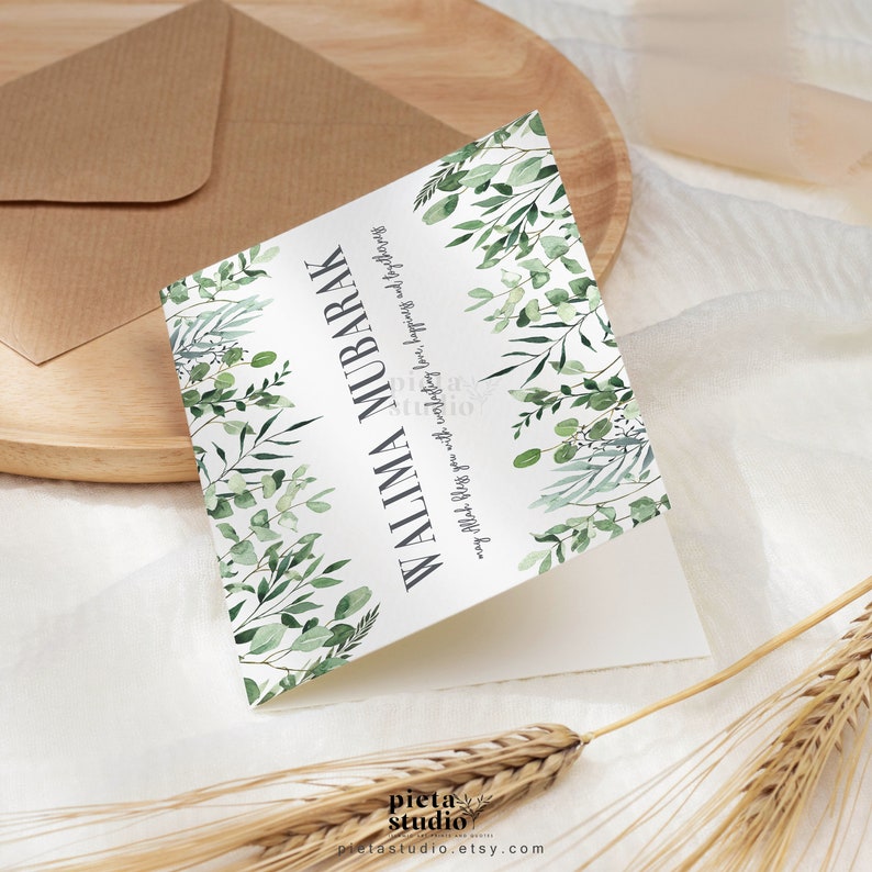 Walima Card With Envelope, Islamic Wedding Gift for Couple, Nikah ...