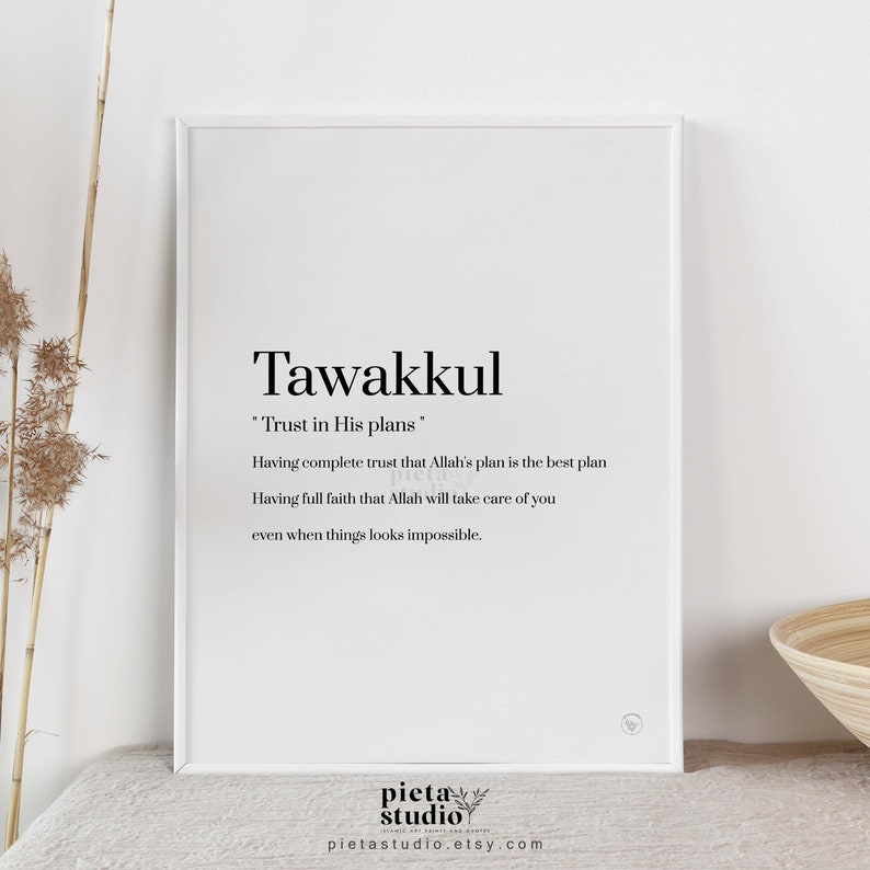 Tawakkul With Meaning Quotes Wall Art Printable, Tawakkal, Tawakul ...
