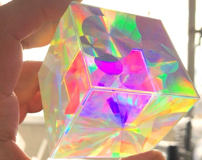 Dichroic Tesseract Cube - Etsy