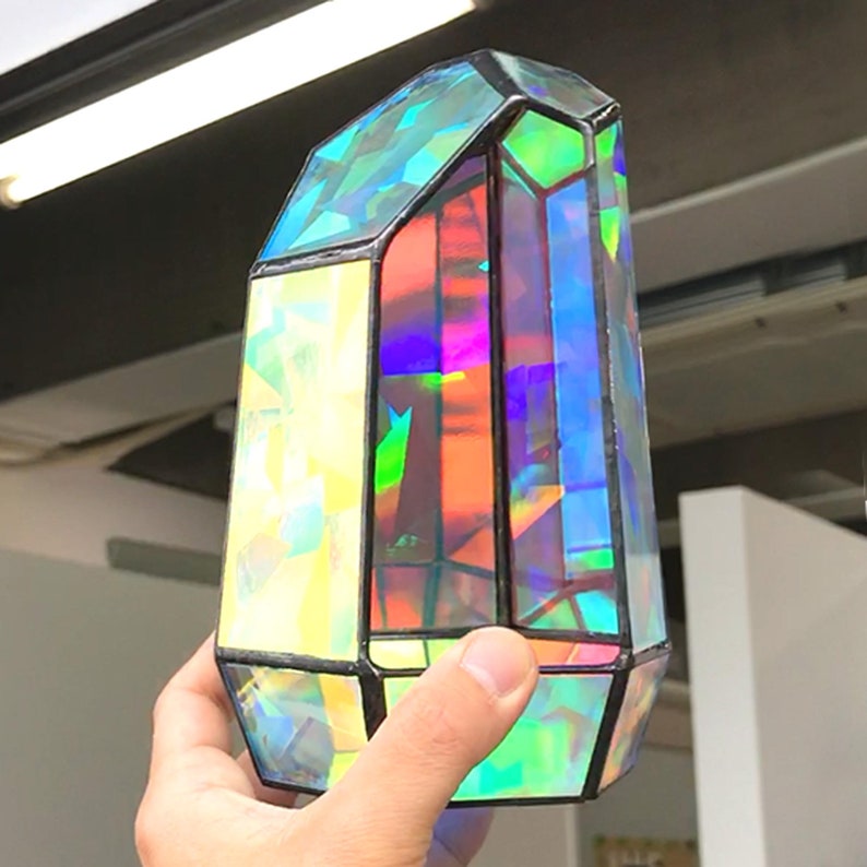 Niji Crystal Dichroic Prism Size SML Black or Gold - Etsy